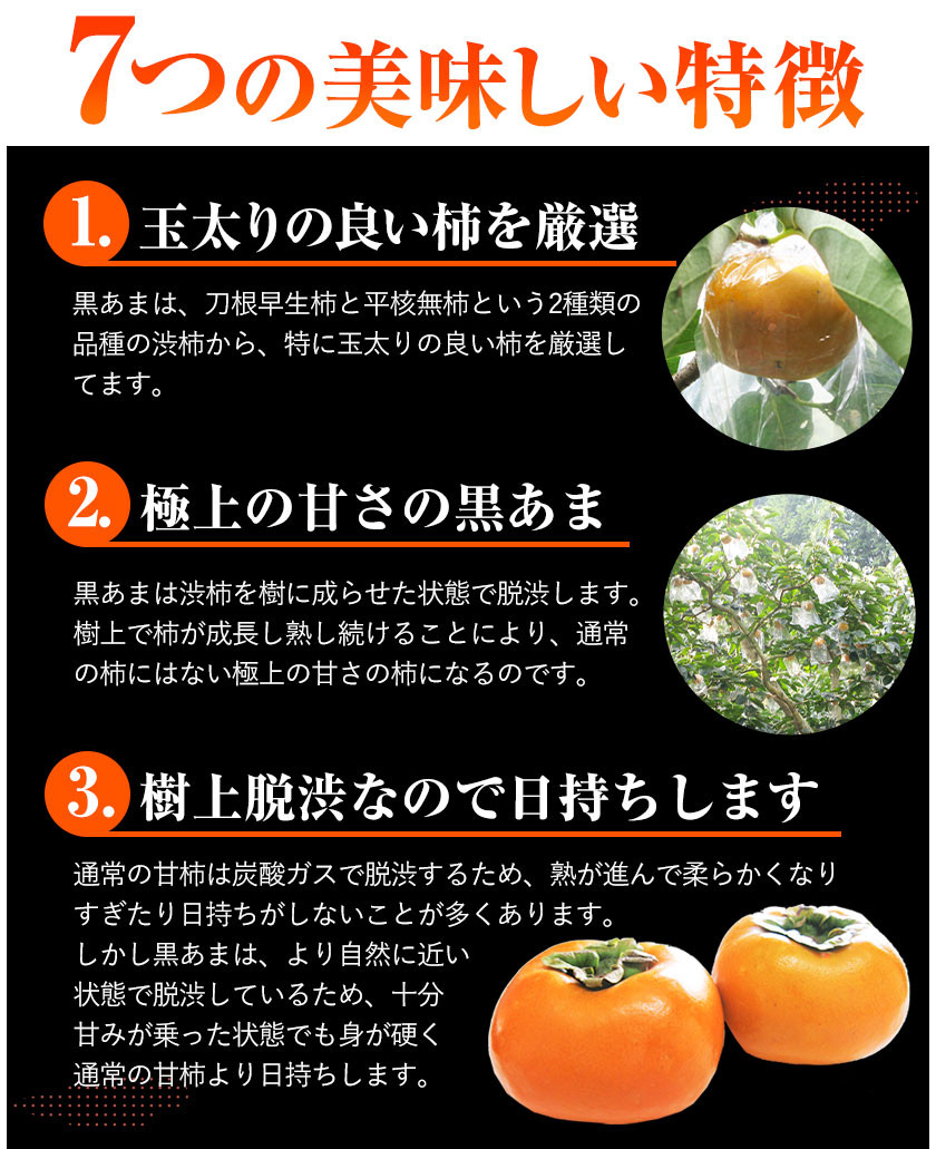 【先行予約】紀の川市産 黒あま 種なし 約2kg（6～9玉前後）4L～2Lサイズ《2024年10月上旬-11月上旬頃出荷》和歌山県 紀の川市 たねなし柿 くろあま 高級 産地直送 かき 柿 ...