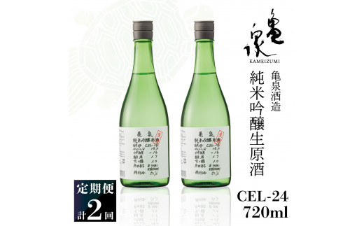 純米吟醸生原酒 CEL-24 720ml 生酒 毎月1本×2回 定期便 お酒 酒 さけ 日本酒 アルコール 生原酒 14度 14% 甘口 フルーティ 食中酒 地酒 亀泉酒造 おいしい 飲み ...