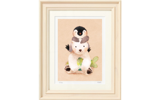 イラスト作家「菜生」アートフレーム〈いつもいっしょ〉ぺん&くま【1569232】 - 大阪府茨木市｜ふるさとチョイス - ふるさと納税サイト